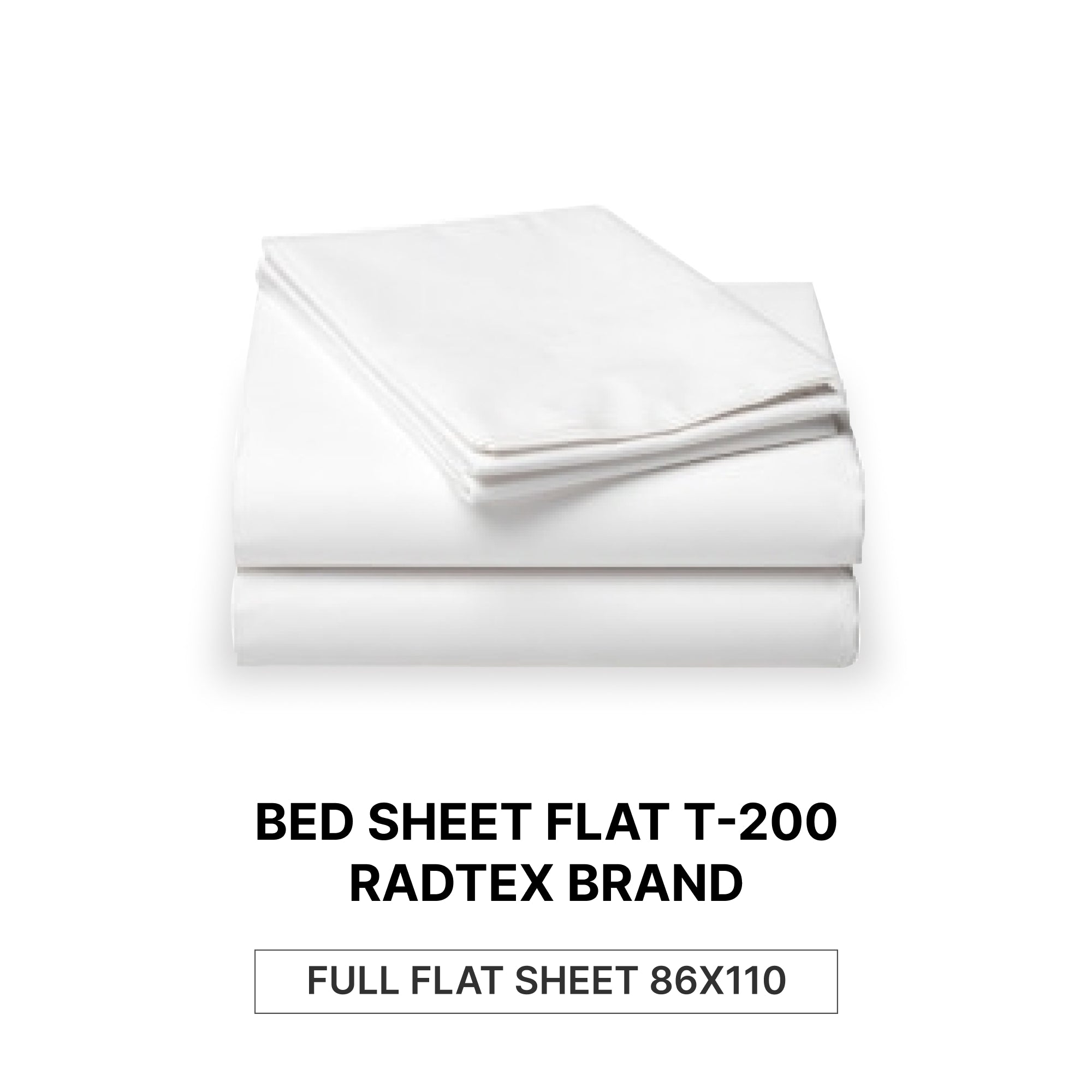 Full Flat - 86x110- RADTEX =T200 [WHITE- ID THREAD GREEN]= 2dz/Box– xpressupply